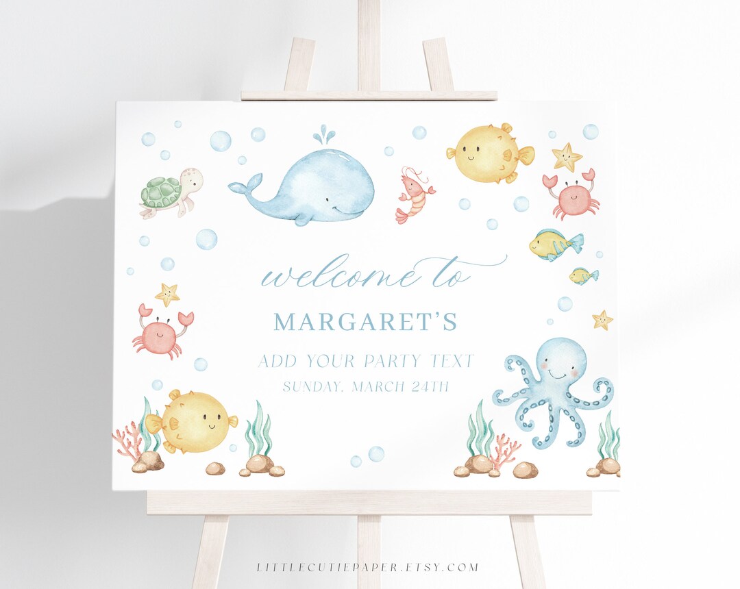 Editable Under the Sea Welcome Sign Template, Ocean Vinyl Banner ...