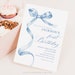 Editable Blue Bow Invitation for Birthday, Blue Birthday Invitation ...