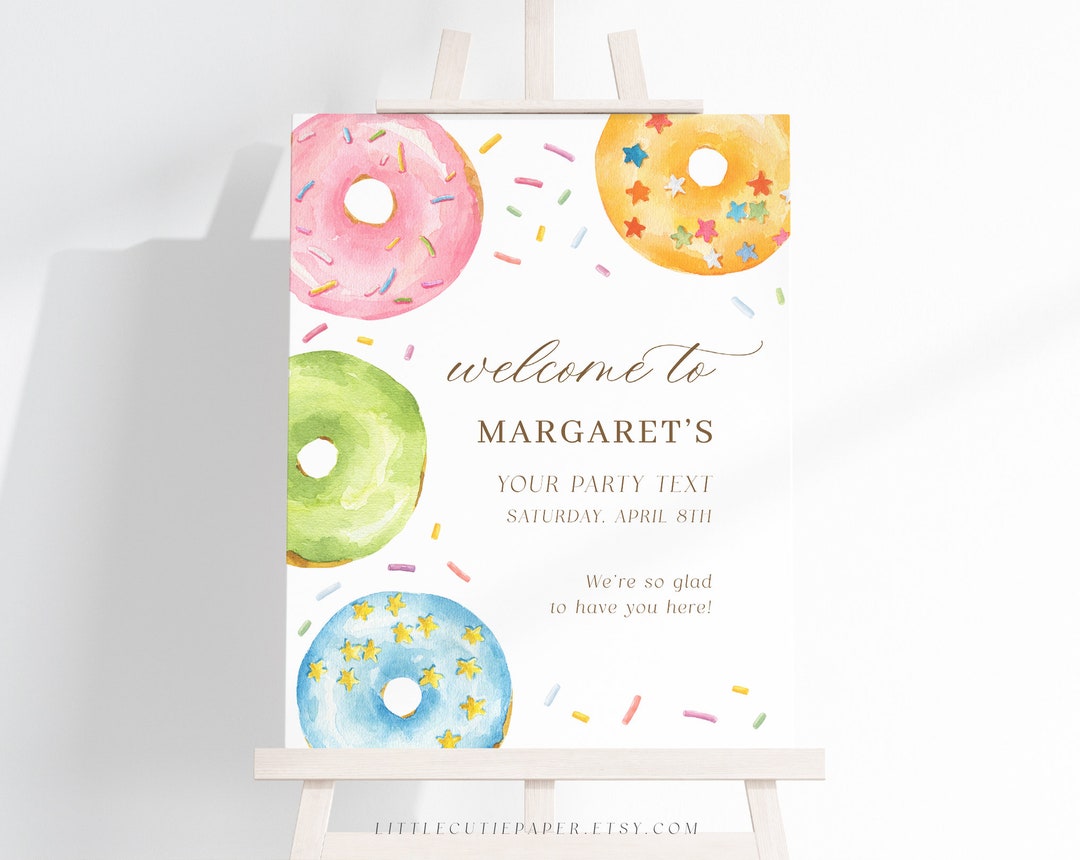 Editable Donuts and Diapers Sprinkle Welcome Sign, Donuts and Sprinkle ...
