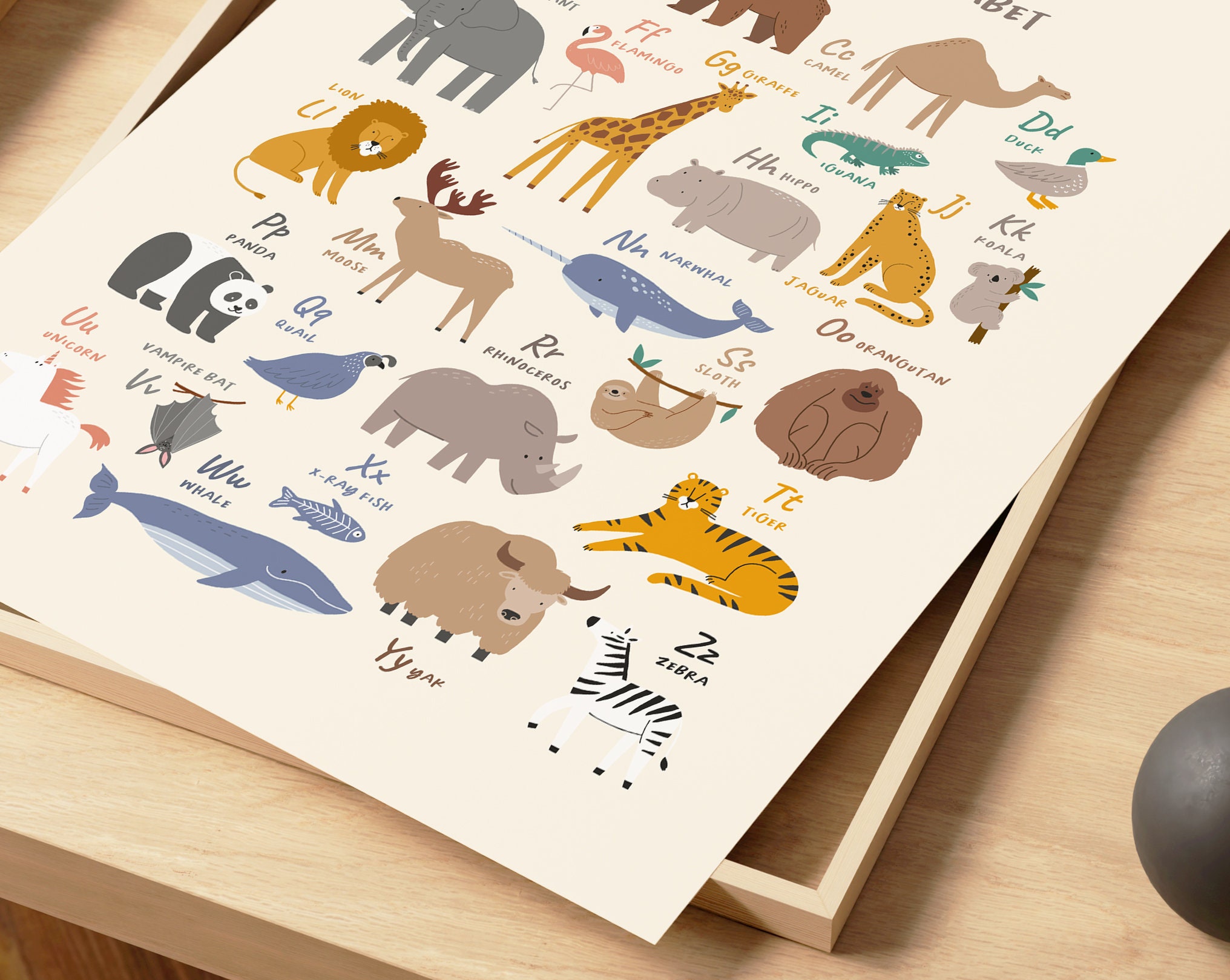 Animal Alphabet Printable Poster, Alphabet Animals, Abc Chart, Animal ...