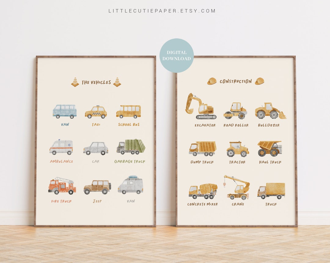 Vehicle and Construction Poster Digital Download, Transport Print ...