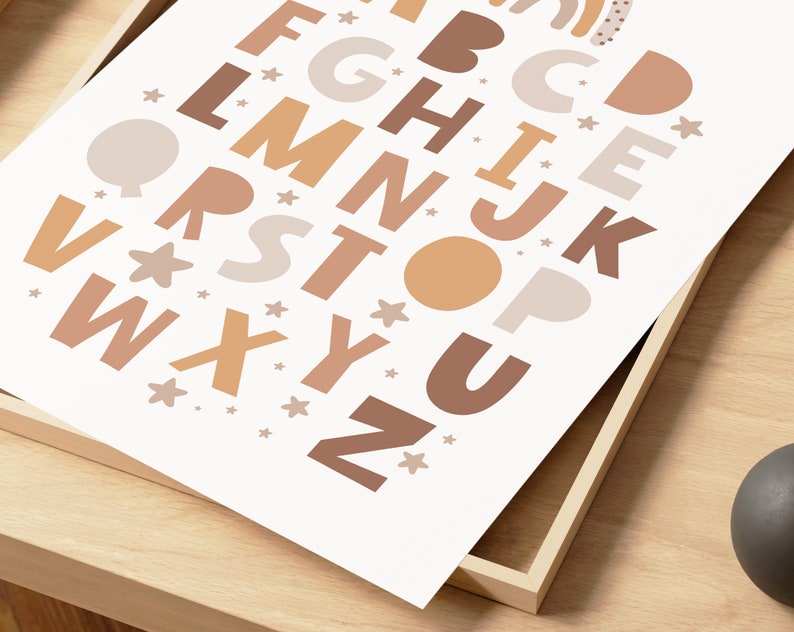 Boho Alphabet Poster Digital Download, Boho Alphabet Print, Boho ...