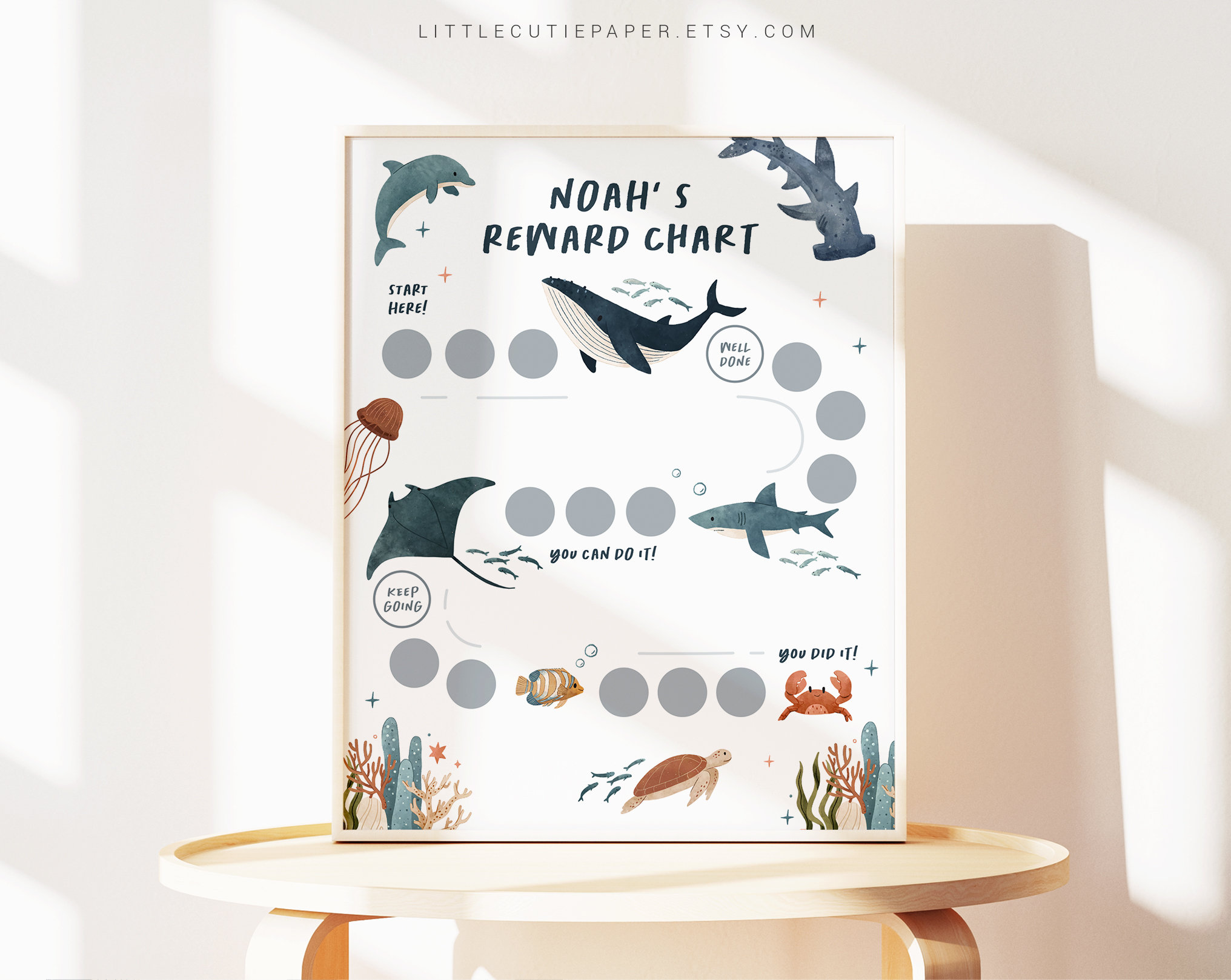 Editable Ocean Reward Chart, You Can Do It Chart, Under the Sea Boy ...