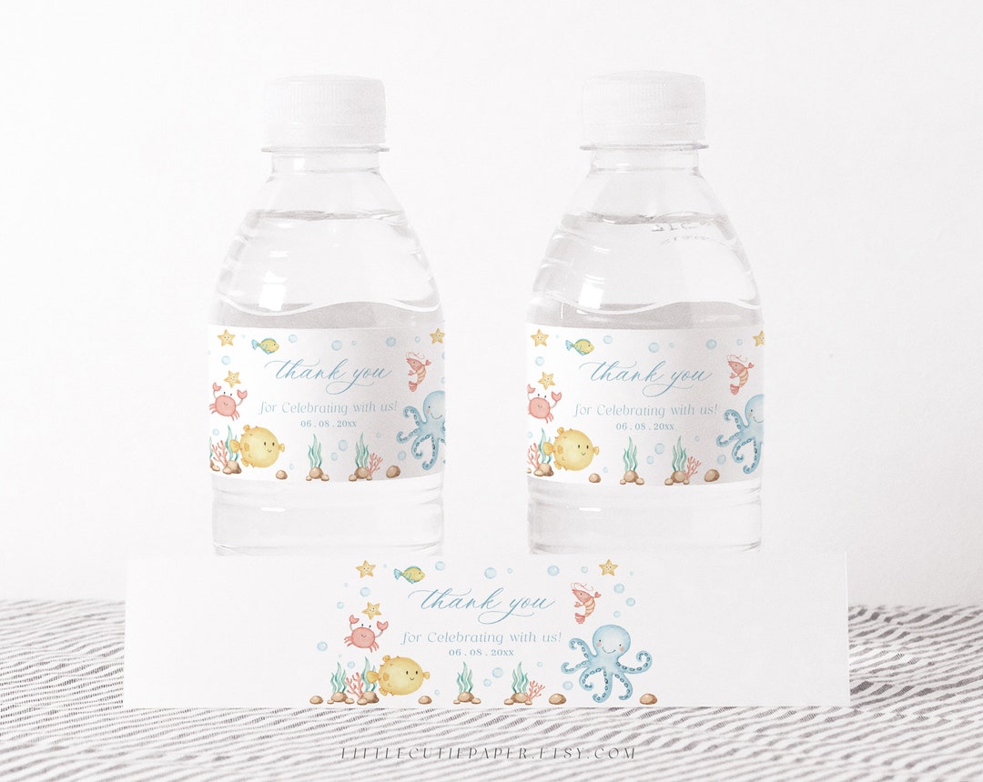 Editable Under the Sea Water Bottle Labels Template, Water Bottle ...