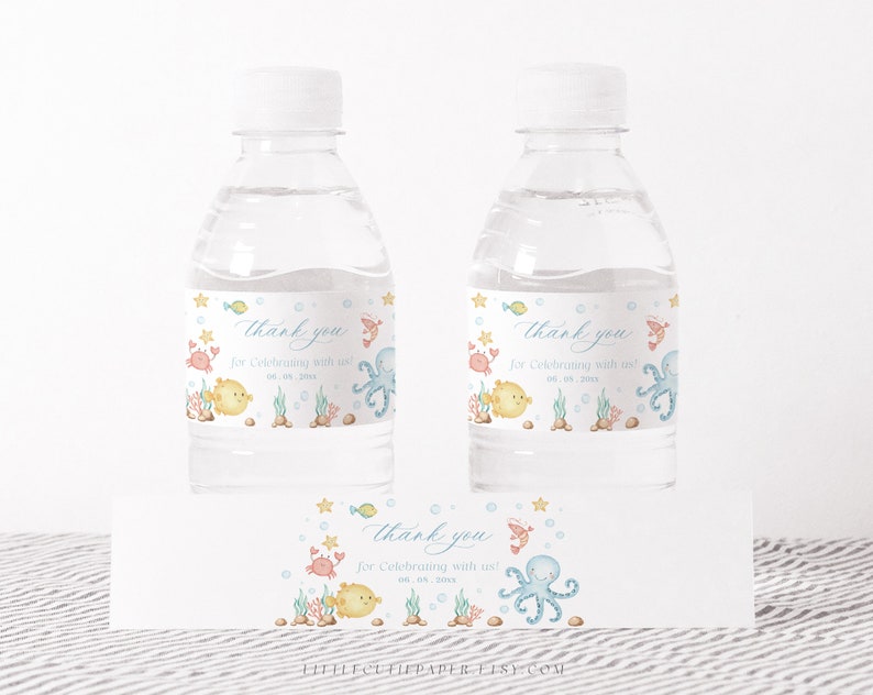Editable Under the Sea Water Bottle Labels Template, Water Bottle ...