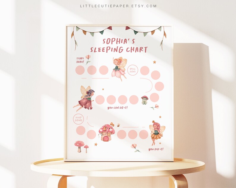 Editable Fairy Reward Chart, Sleep Reward Chart, Girls Reward Chart ...