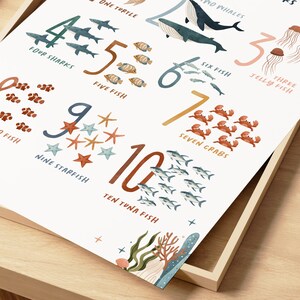 Editable Personalized Name, Sea Animal Alphabet Poster and Counting ...