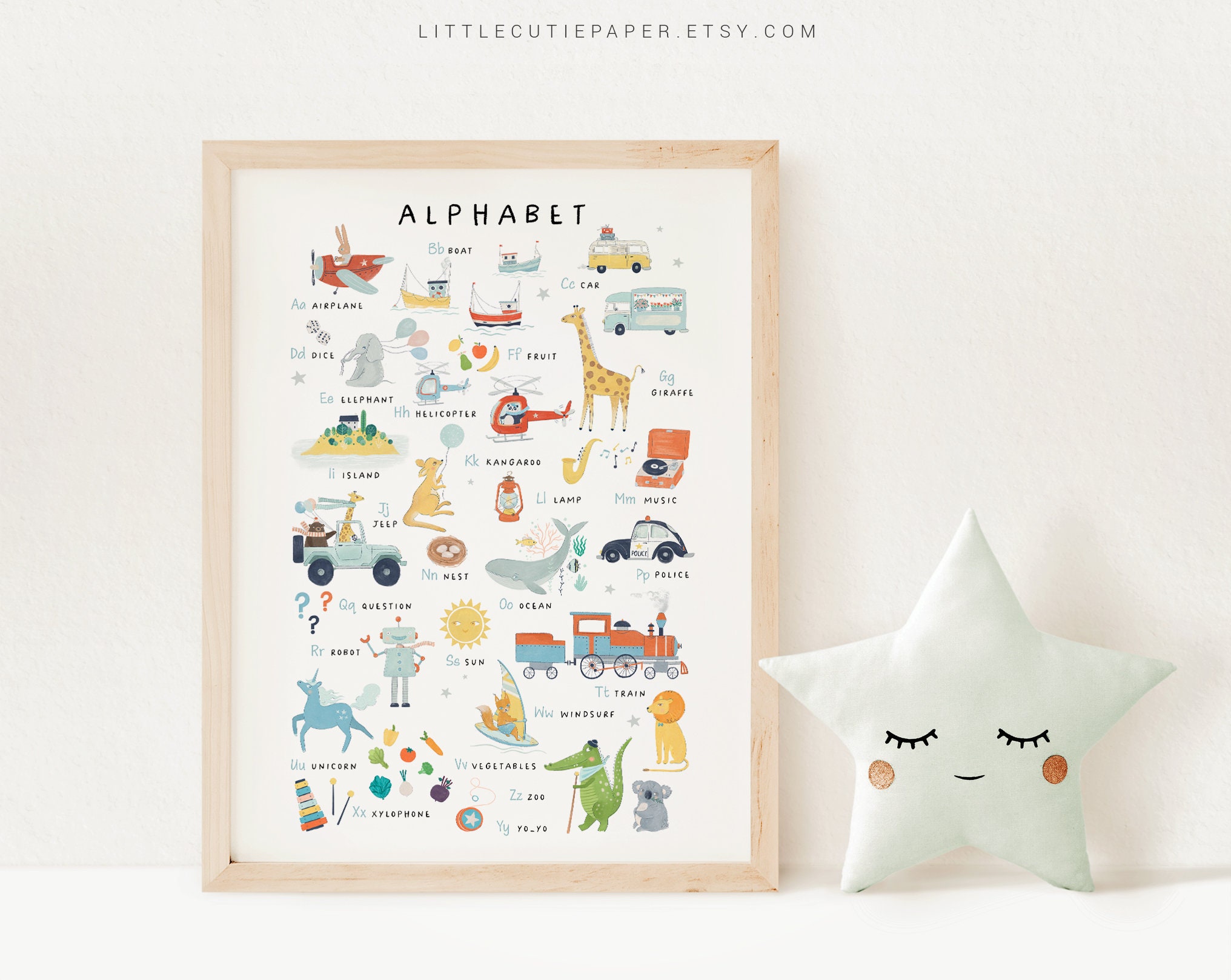 ABC Poster for Kids Digital Download, Kid Alphabet Poster, ABC Poster ...