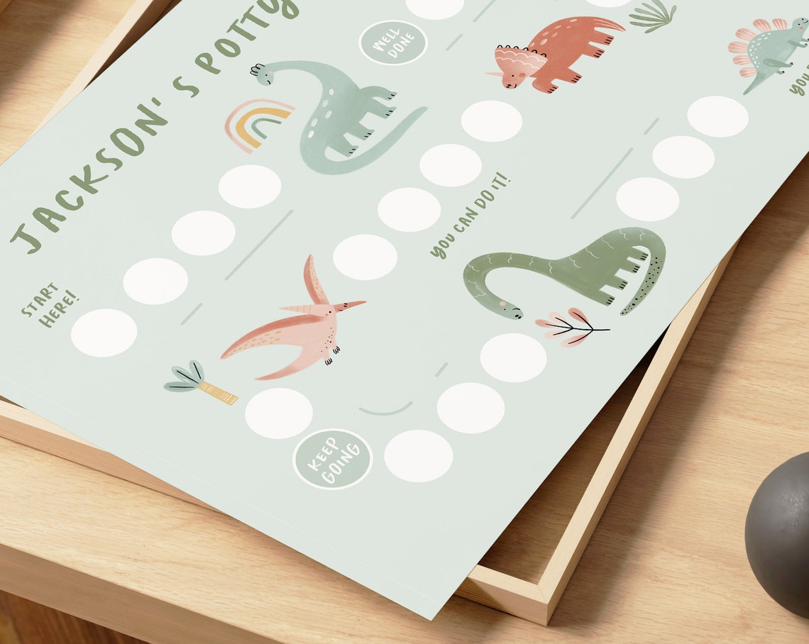 Editable Dinosaur Potty Chart, Dino Potty Chart Training Reward Chart ...