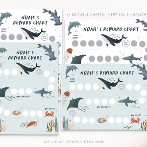 Editable Ocean Reward Chart, You Can Do It Chart, Under the Sea Boy ...