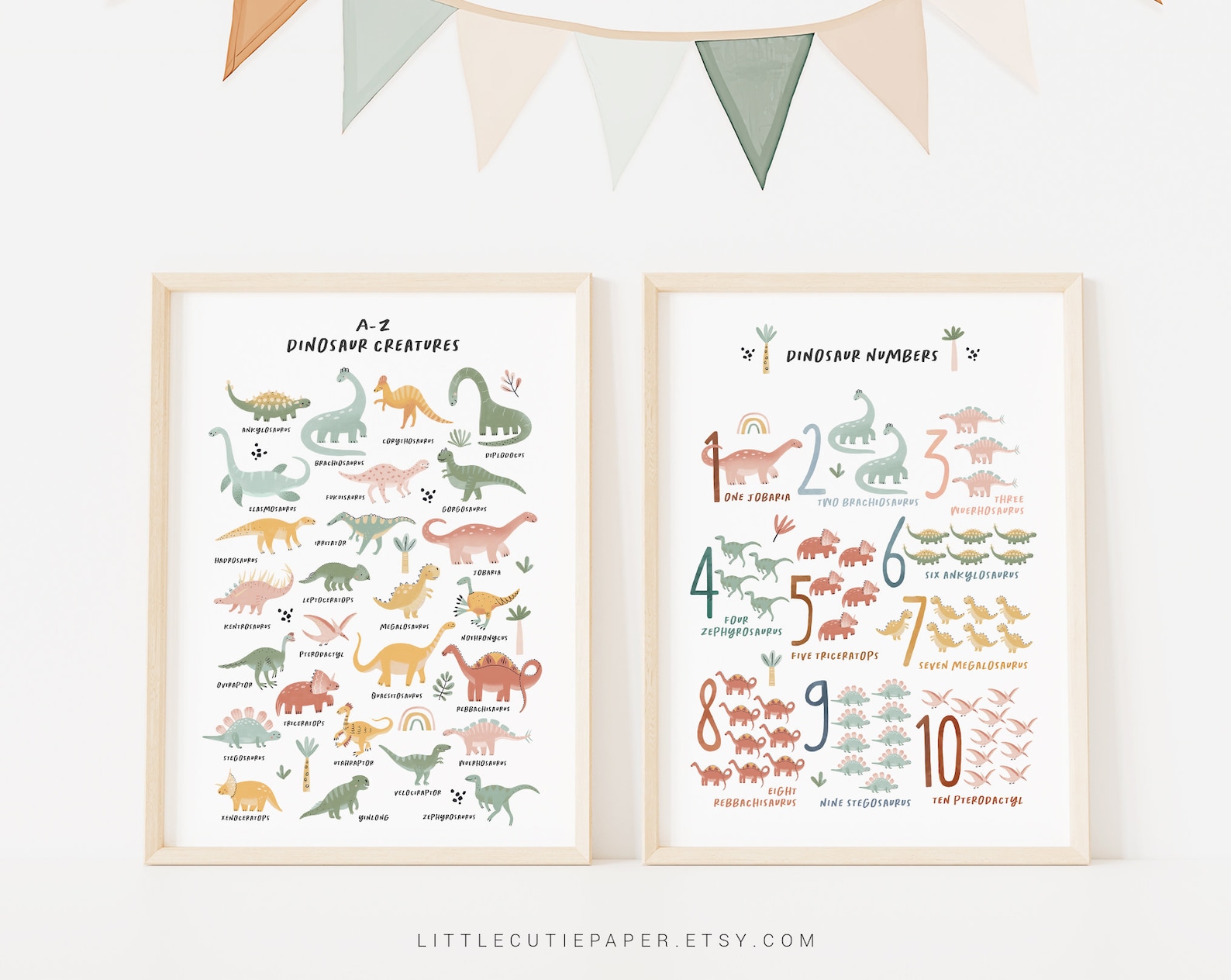 Dinosaur Alphabet and Dinosaur Number Poster Digital Download, Dinosaur ...