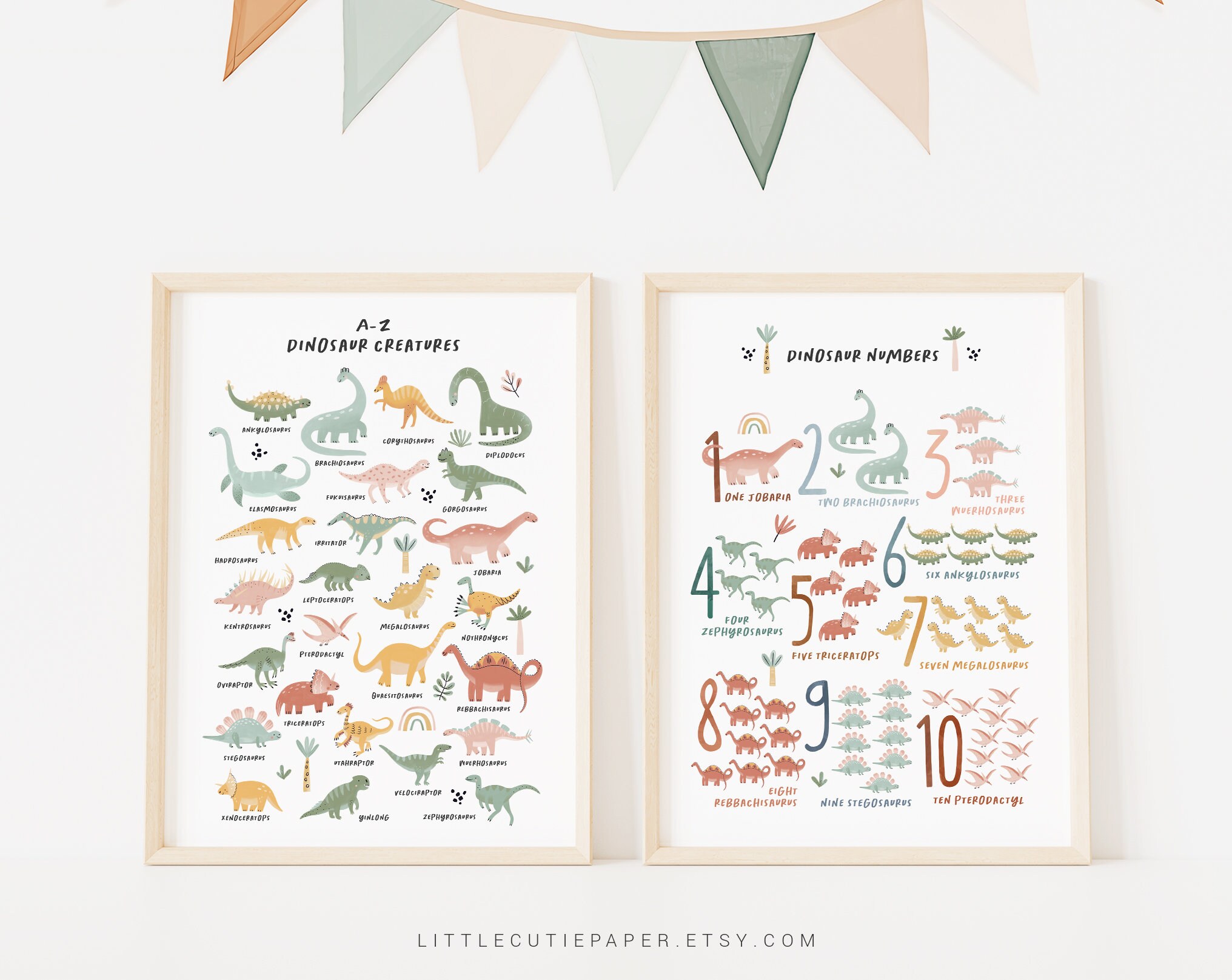 Dinosaur Alphabet and Dinosaur Number Poster Digital Download, Dinosaur ...