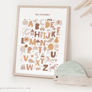 Boho Alphabet Print Digital Download, Boho Alphabet Poster, Boho ...