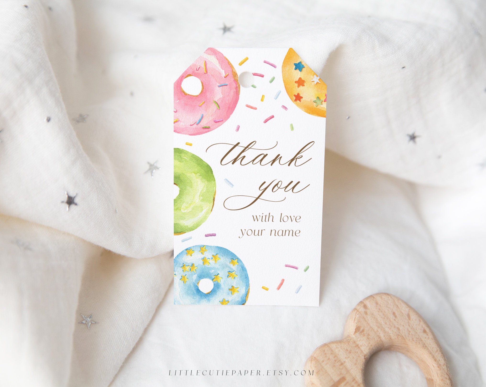 Editable Donuts and Sprinkle Favor Tag, Donuts and Sprinkle Baby Shower ...