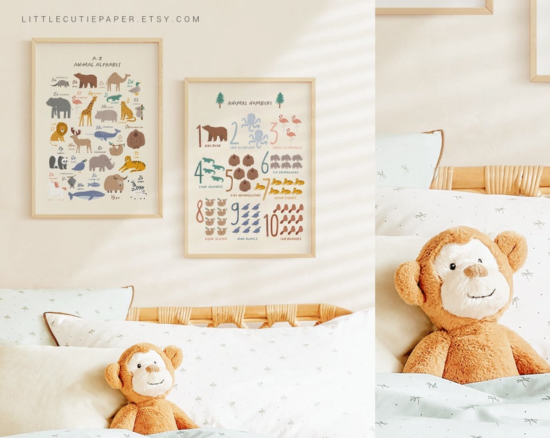 Animal Alphabet and Numbers Poster Digital Download, Abc Chart and ...