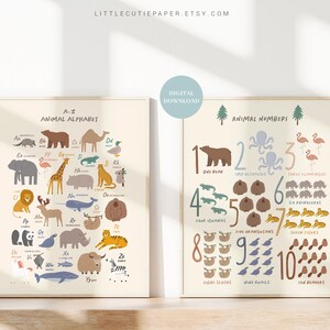 Animal Alphabet and Numbers Poster Digital Download, Abc Chart and ...