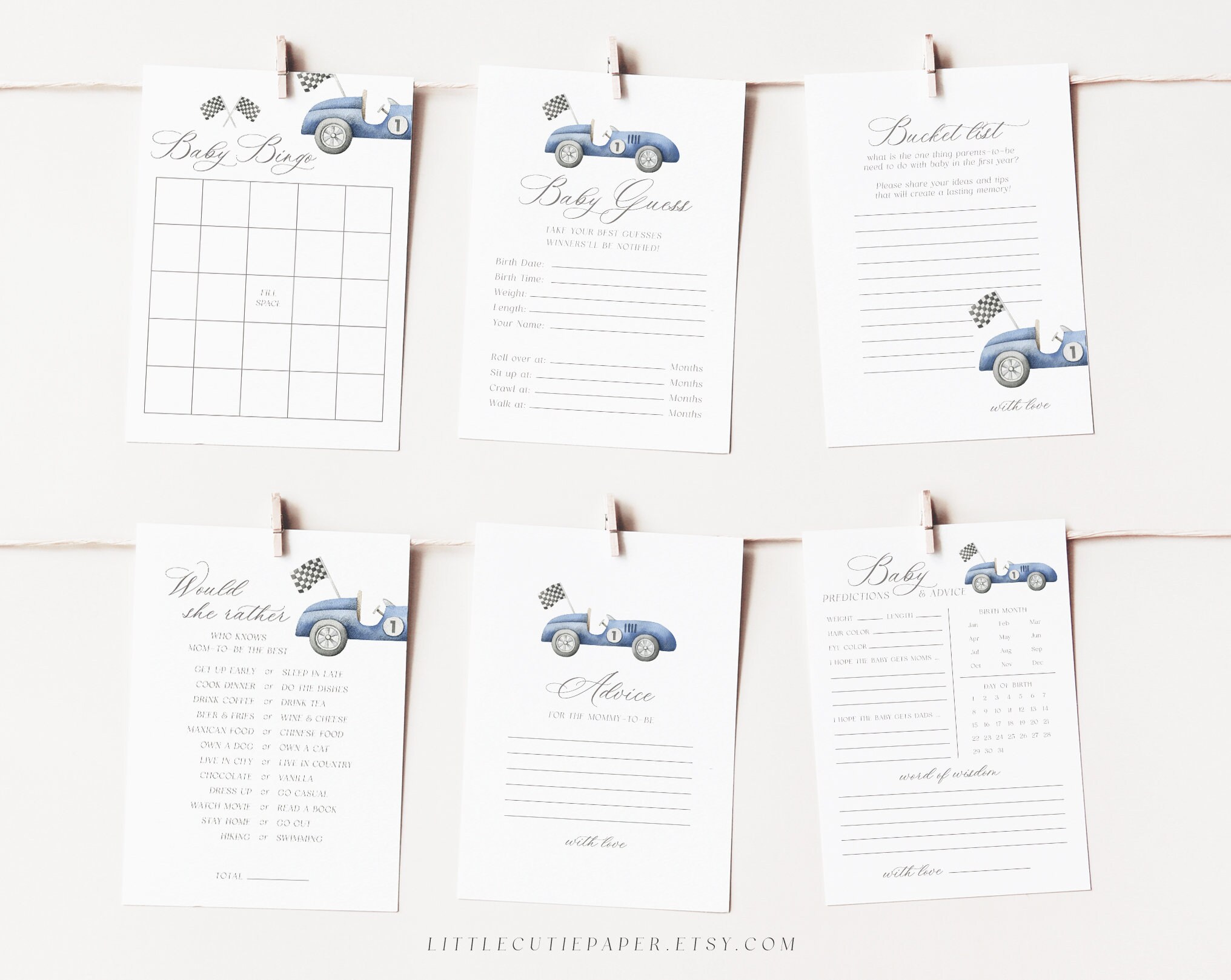 Editable 12 Race Car Baby Shower Games Bundle, Printable Oh Boy Baby ...