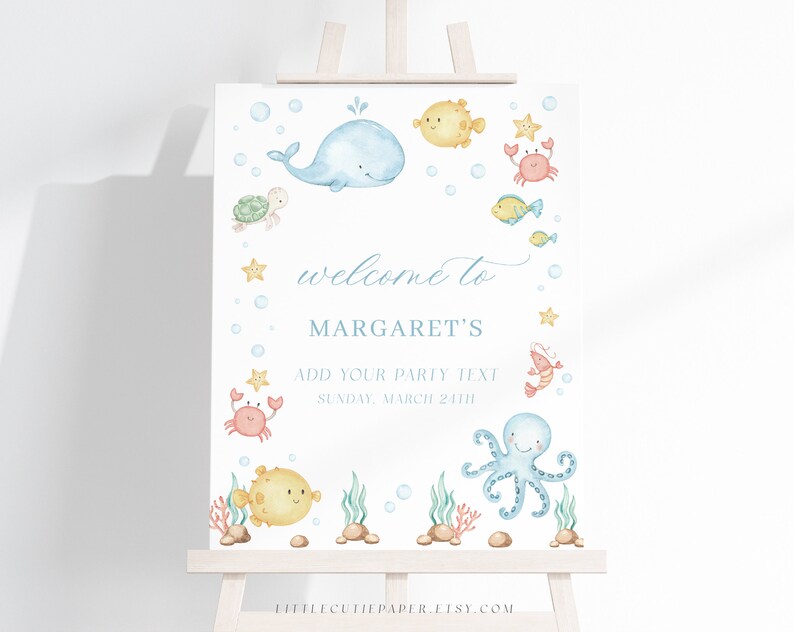 Editable Under the Sea Baby Shower Invitation Bundle, Baby Shower Ocean ...