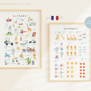 French Alphabet and Numbers Poster: Educational Classroom Print ...