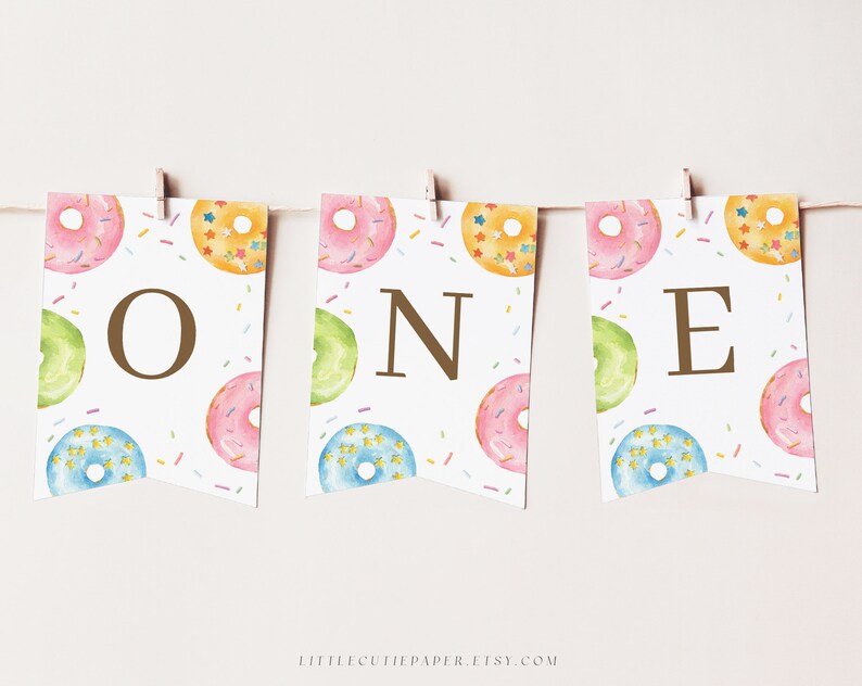 Editable Sweet One Birthday Highchair Banner, One Garland Banner for ...