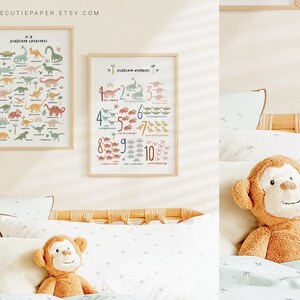Dinosaur Alphabet and Dinosaur Number Poster Digital Download, Dinosaur ...