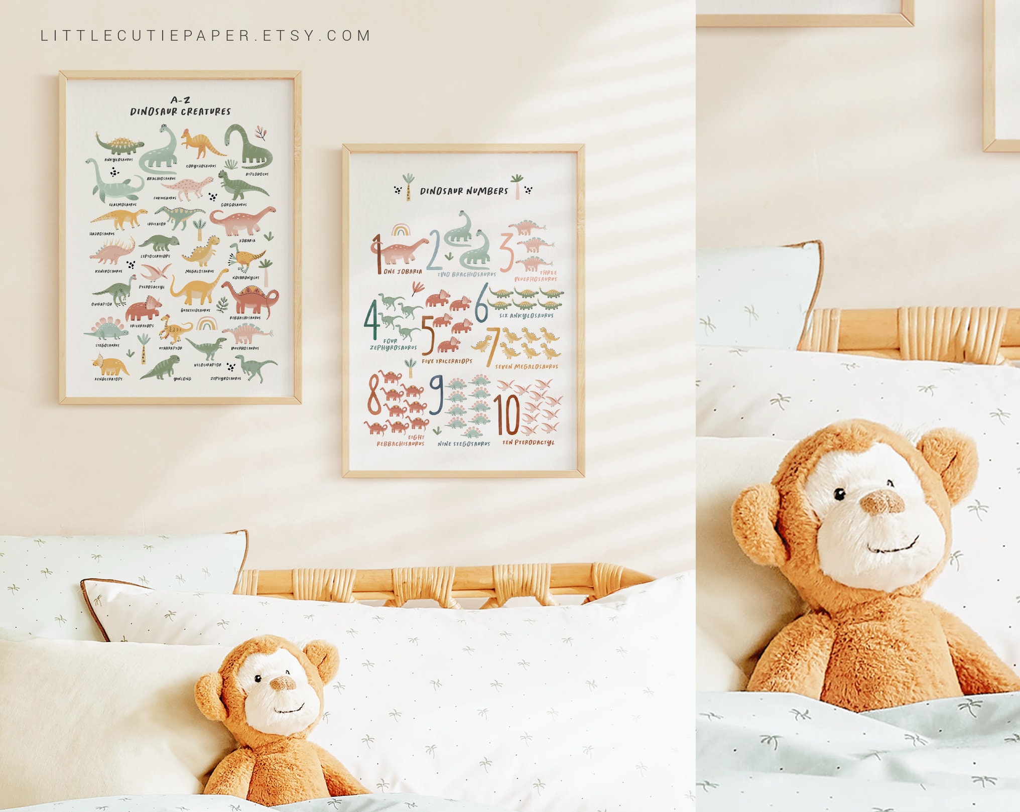 Dinosaur Alphabet and Dinosaur Number Poster Digital Download, Dinosaur ...