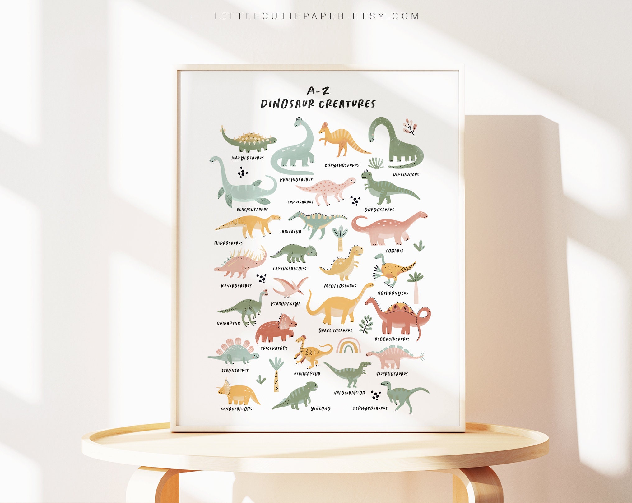 Dinosaur Alphabet Poster Digital Download, Dinosaur ABC Poster ...