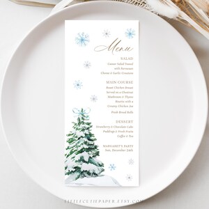 Editable Blue Winter Menu Template, Printable Baby Its Cold Outside Boy ...