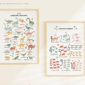 Dinosaur Alphabet and Dinosaur Number Poster Digital Download, Dinosaur ...