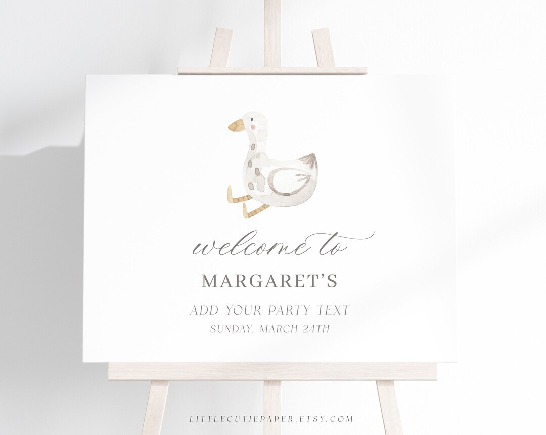 Editable Duck Welcome Sign Template, Vinyl Banner, Welcome Backdrop ...