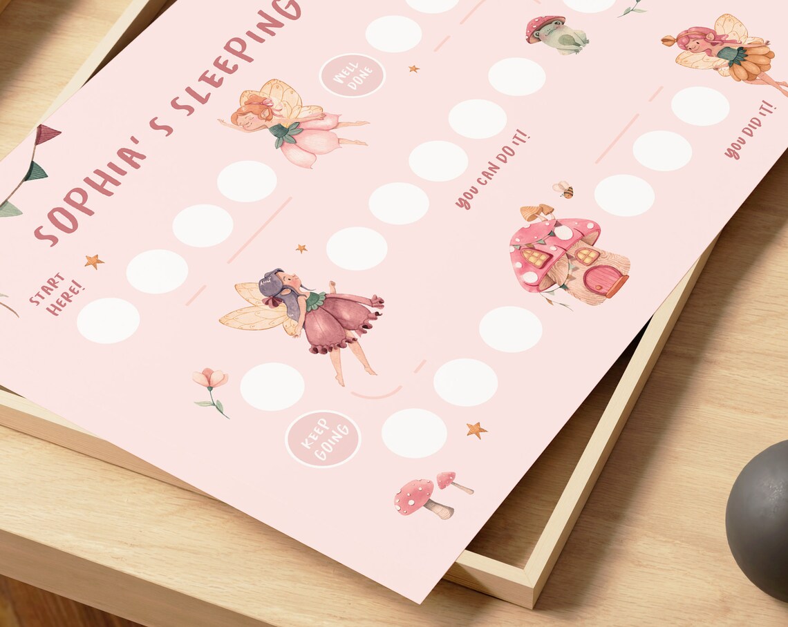 Editable Fairy Reward Chart, Sleep Reward Chart, Girls Reward Chart ...
