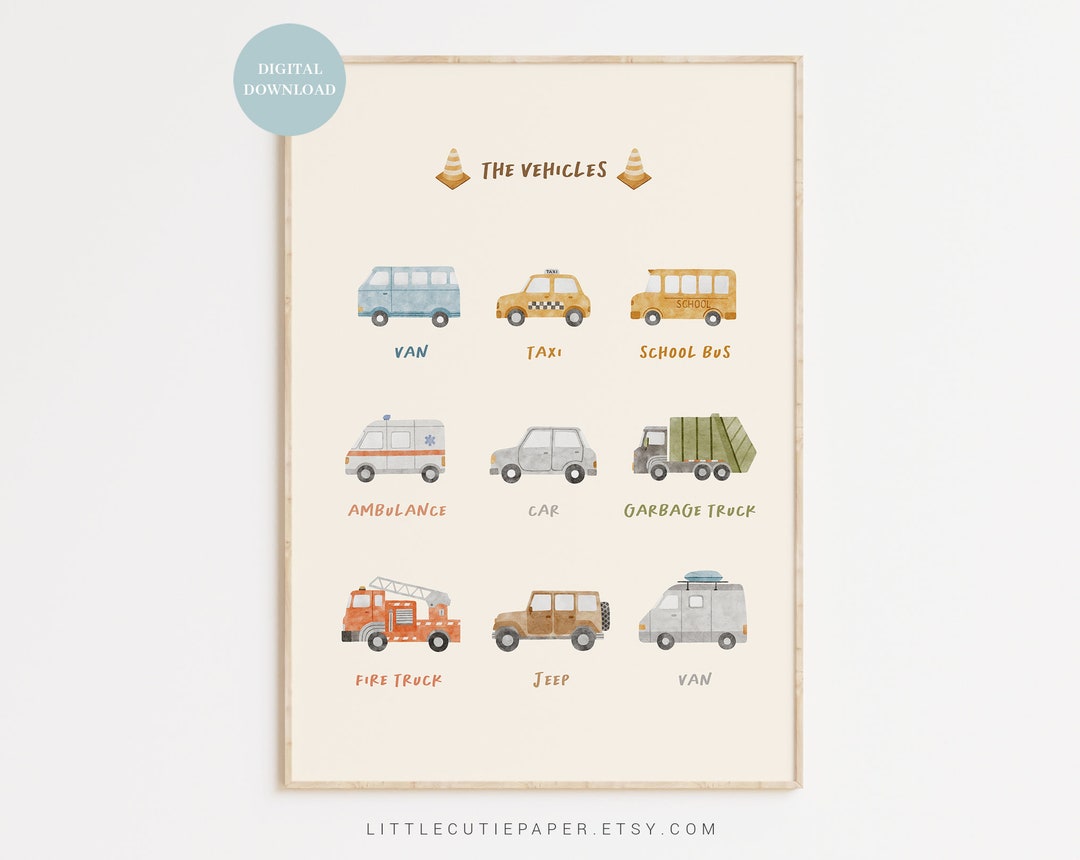 Vehicle Poster Digital Download, Transport Print, Vehicle Wall Art ...