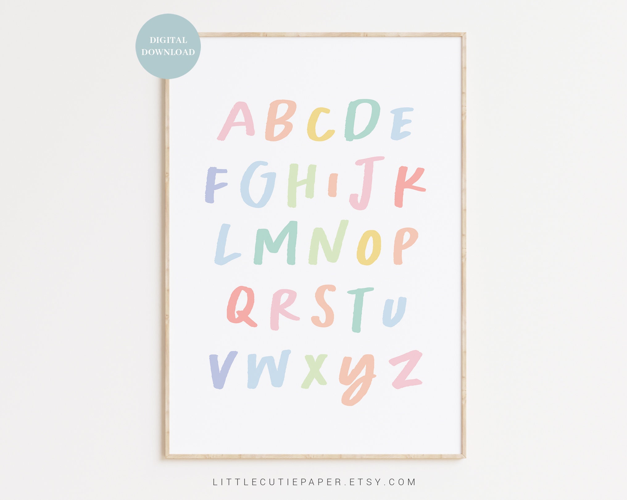 Rainbow ABC Poster Digital Download Rainbow Alphabet Chart - Etsy