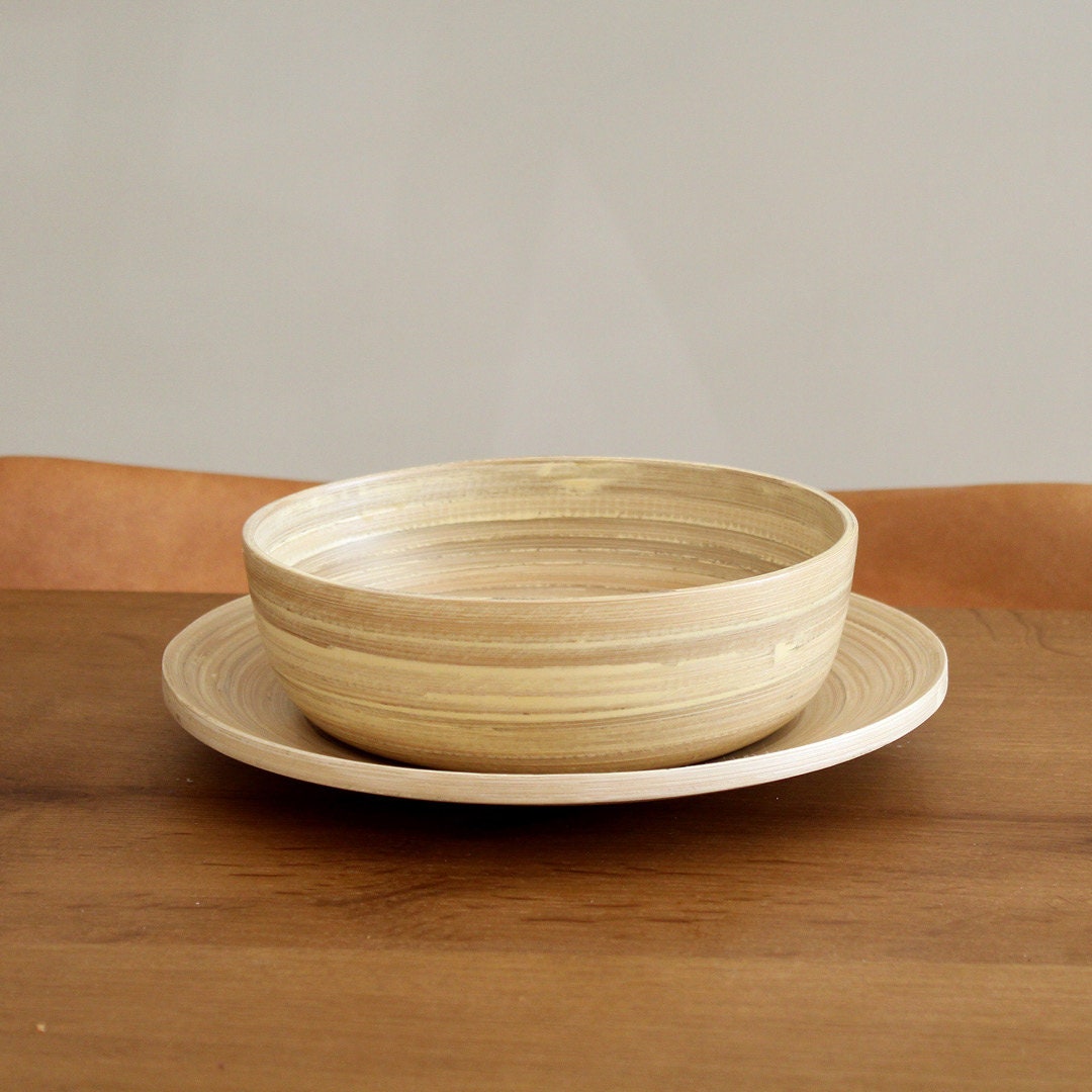 Plates Dining & Serving 100% Bamboo Plate Jake & Maddie Turquoise Blue ...