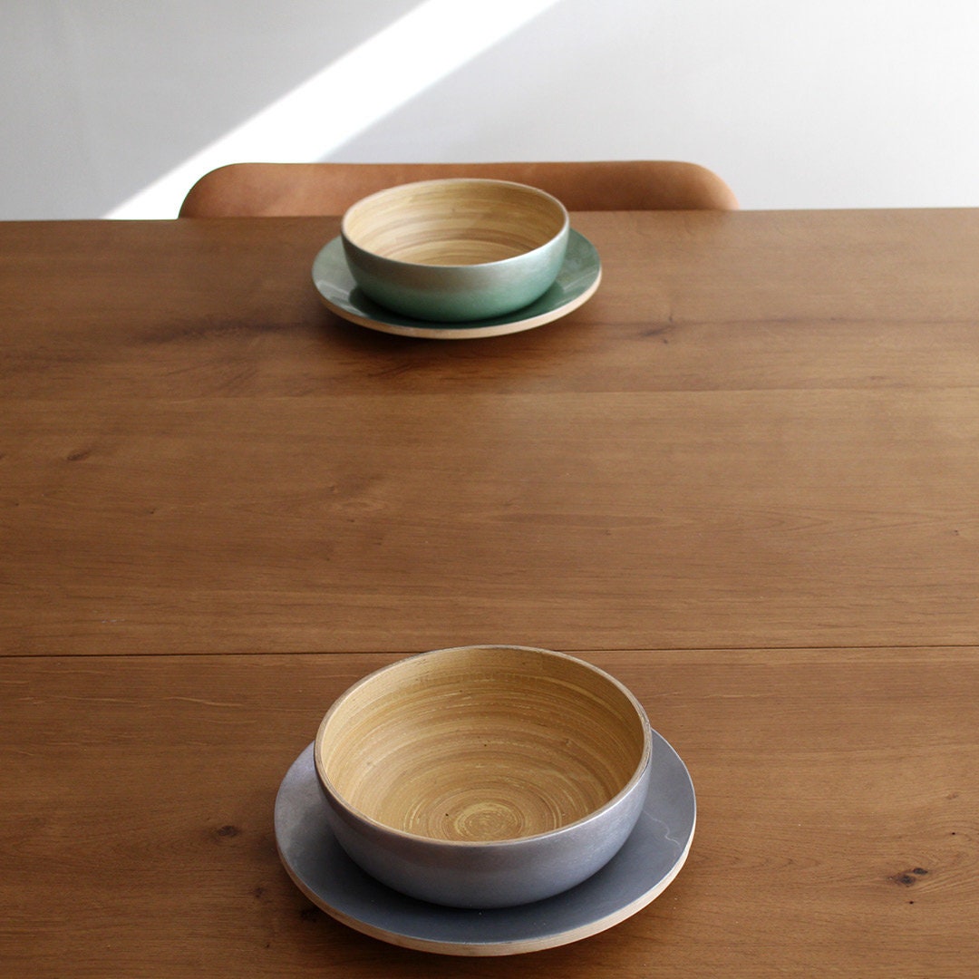 Plates Dining & Serving 100% Bamboo Plate Jake & Maddie Turquoise Blue ...