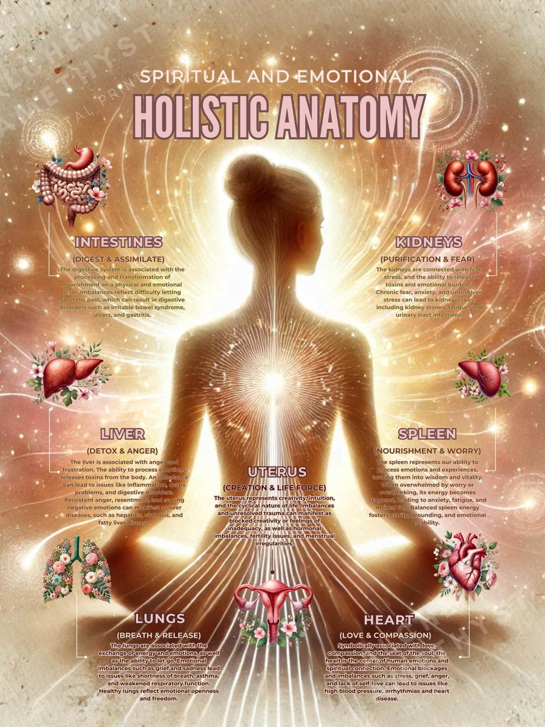 Holistic Spiritual Anatomy Art | Emotional Organ Energy | Mind-body ...