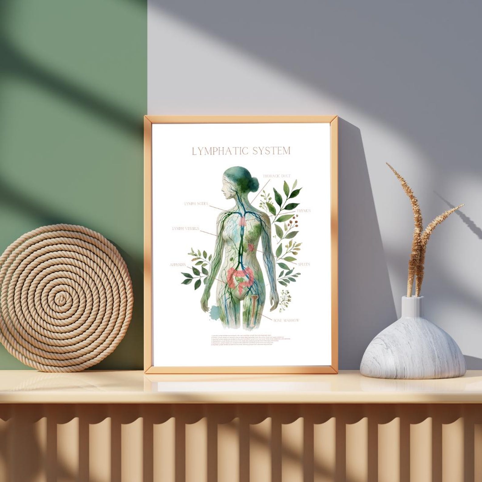 Lymphatic System Art | Lymph Nodes Anatomy Art | Doctor Gift ...