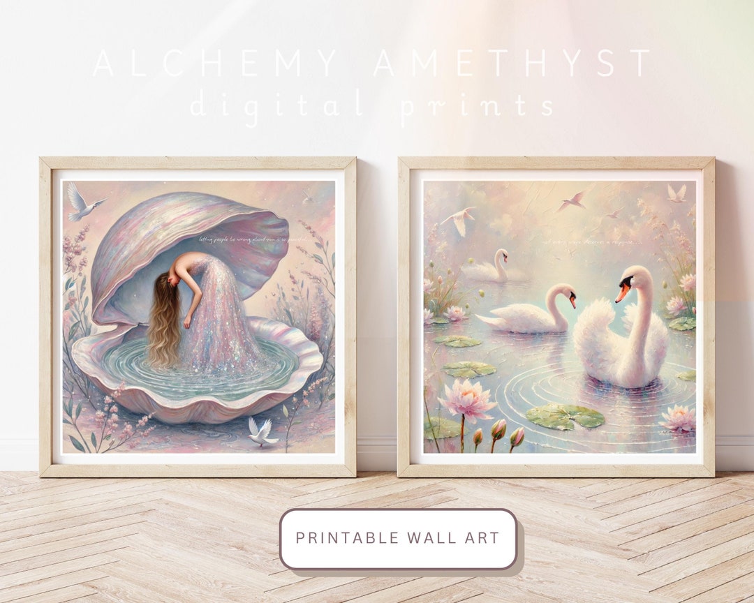 Dreamy Pearl & Swan | Ethereal | Fantasy | Water | Pastel, Oil Style ...