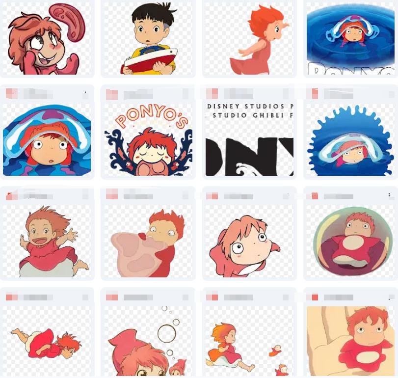 100 Ponyo Png Bundle, Clipart, Transparent Background, High Quality - Etsy