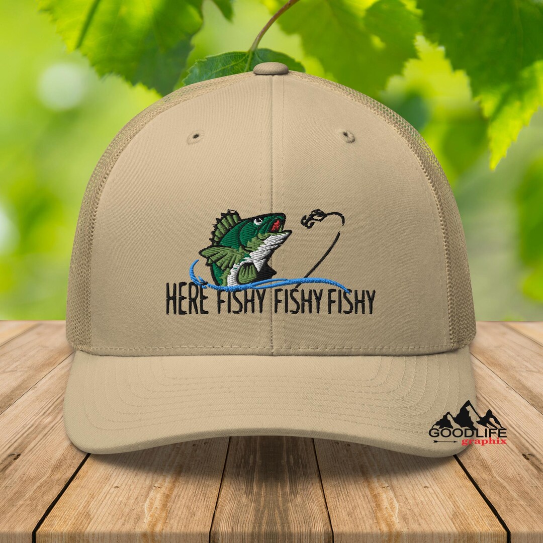 Walleye Fishing Hat Here Fishy Fishy Fishing Dad Hat Funny - Etsy