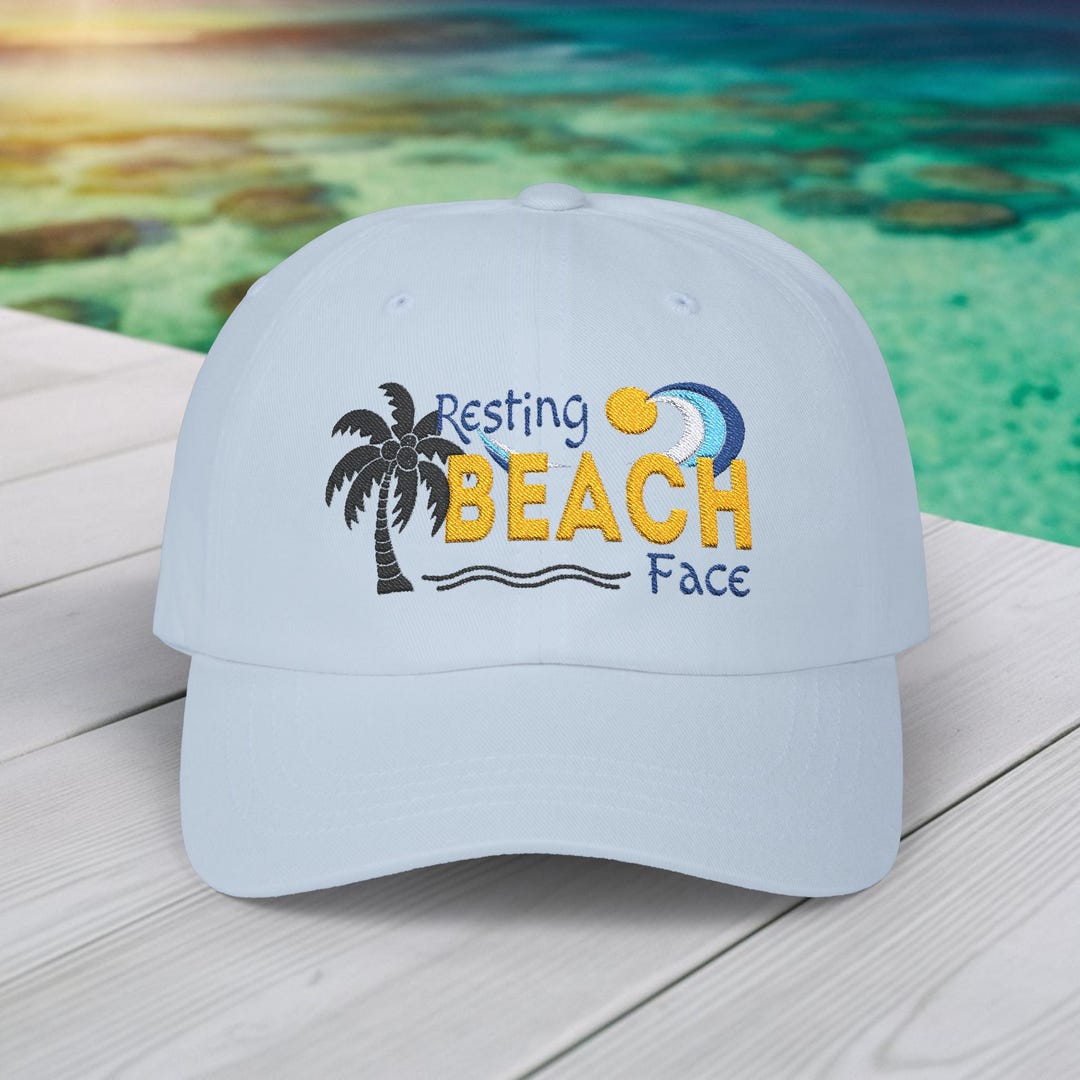 Beach Vacation Hat, Resting Beach Face Dad Hat, Summer Love Vibes ...