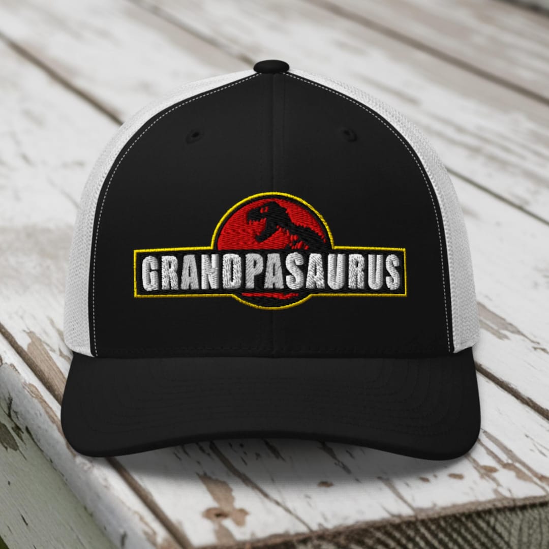 Grandpasaurus T-rex Hat: Funny Embroidered Dad Trucker Hat - Etsy
