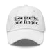 Two Words One Finger Hat, Funny Hat, Sarcastic Hat, the Outdoors Hat ...