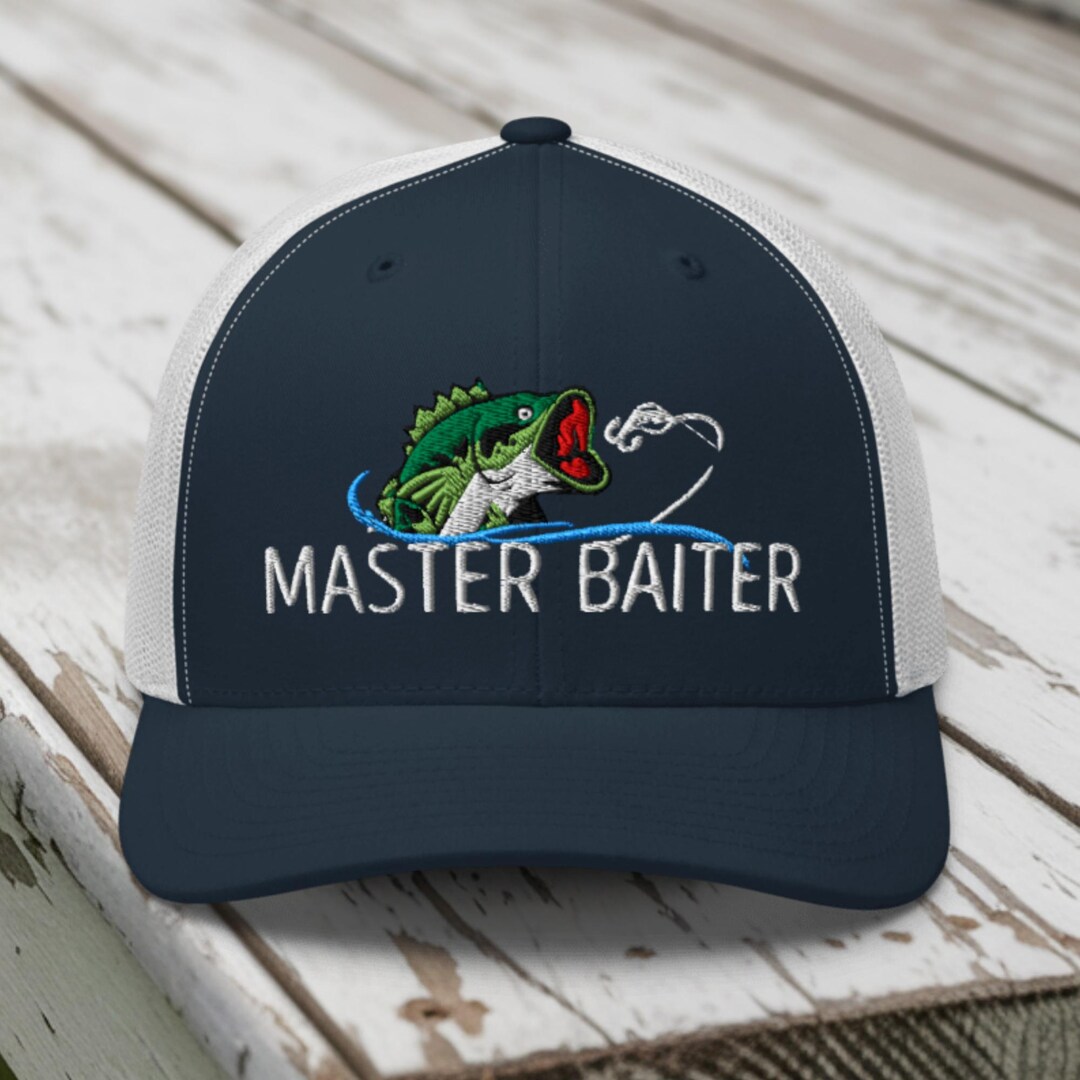 Embroidered Bass Fishing Hat: Master Baiter Fisherman Dad Hat - Etsy