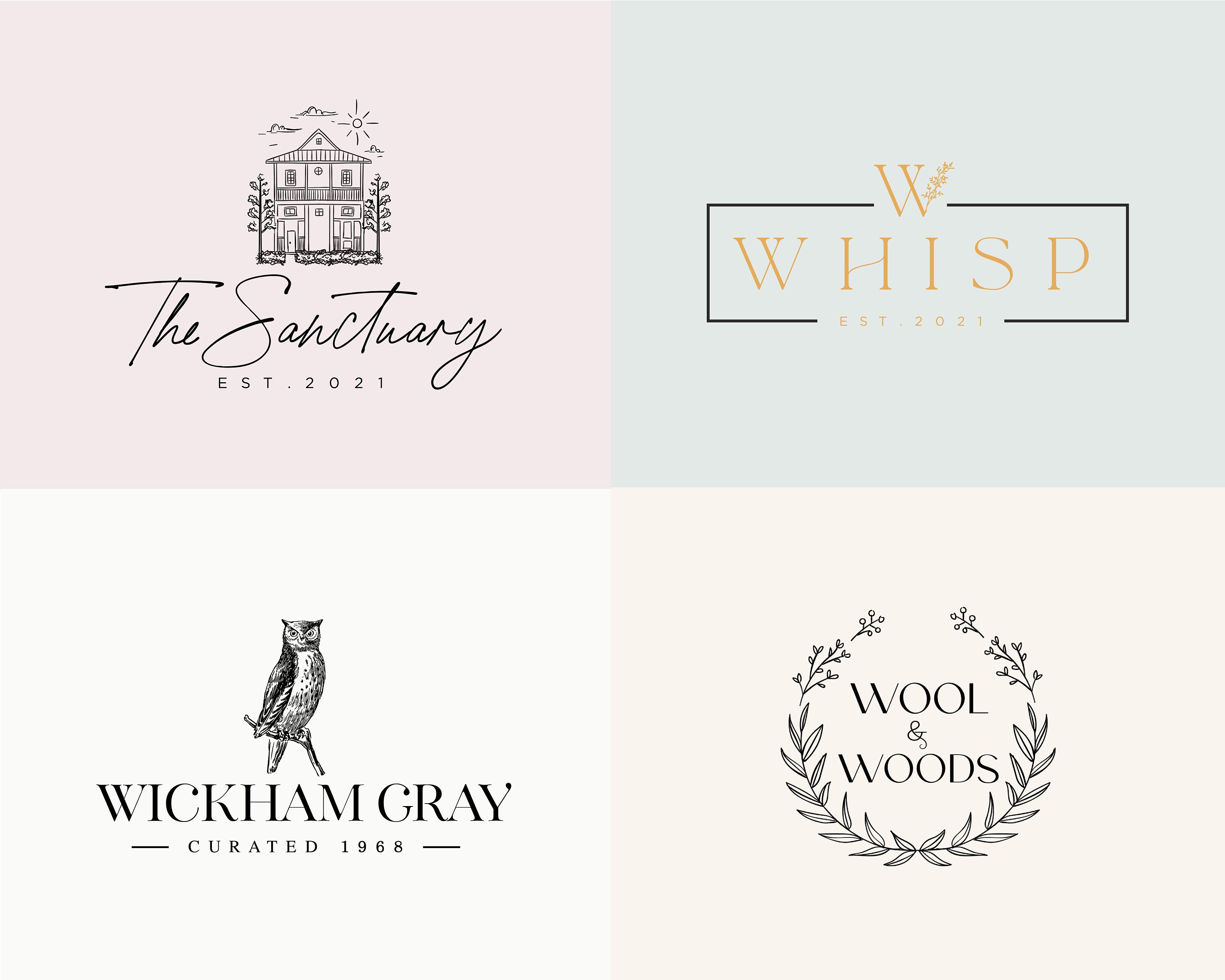 Custom Hand Drawing Logo Design Botanical Logo Floral Logo | Etsy