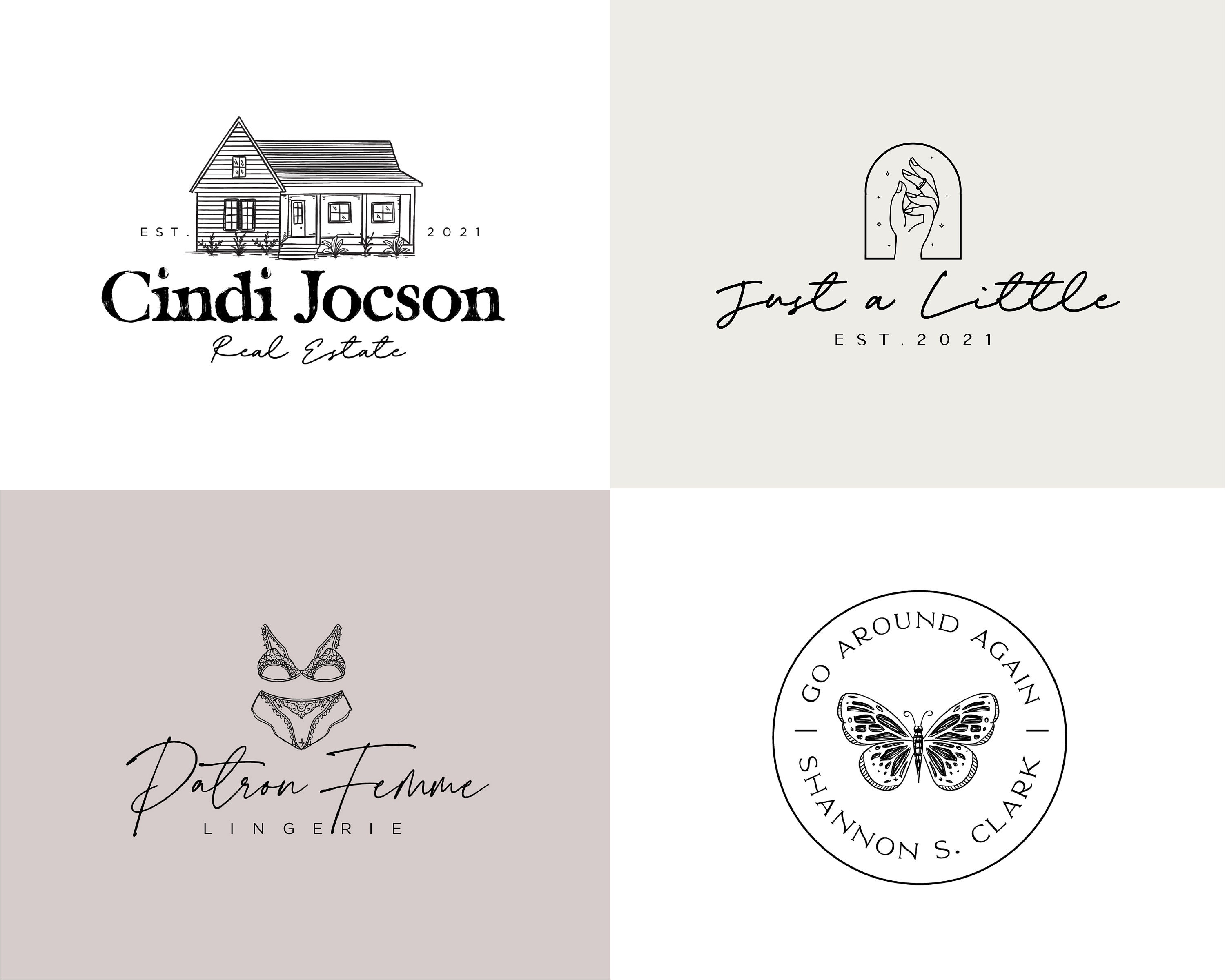 Custom Hand Drawing Logo Design Botanical Logo Floral Logo | Etsy