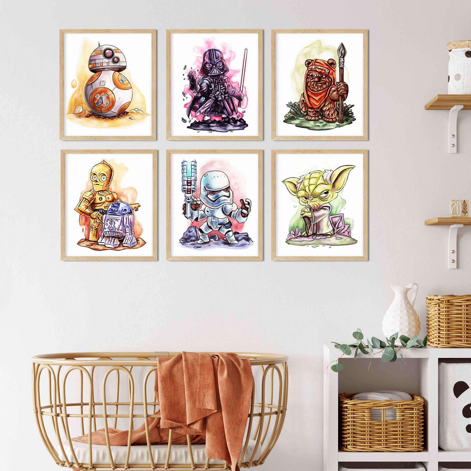 STAR WARS Wall Art Set Star Wars Prints Star Wars Gift Boys - Etsy
