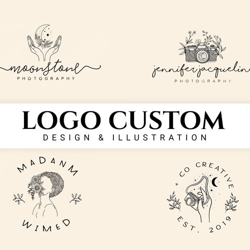 Custom Hand Drawn Line Art Logo Design Natural Minimalist - Etsy