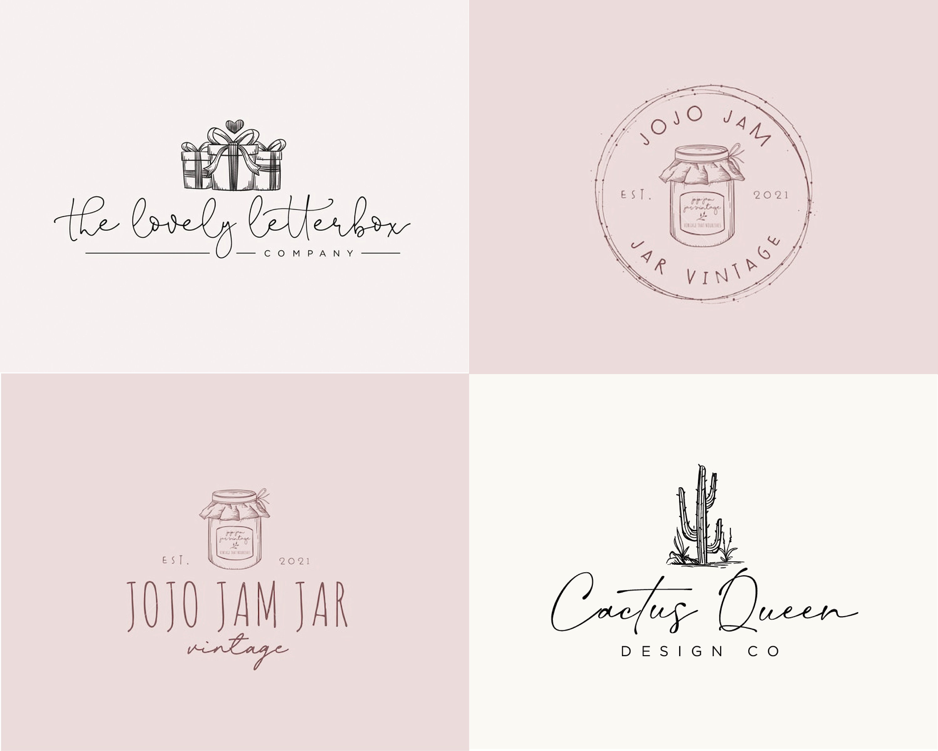 Custom Hand Drawing Logo Design Botanical Logo Floral Logo | Etsy