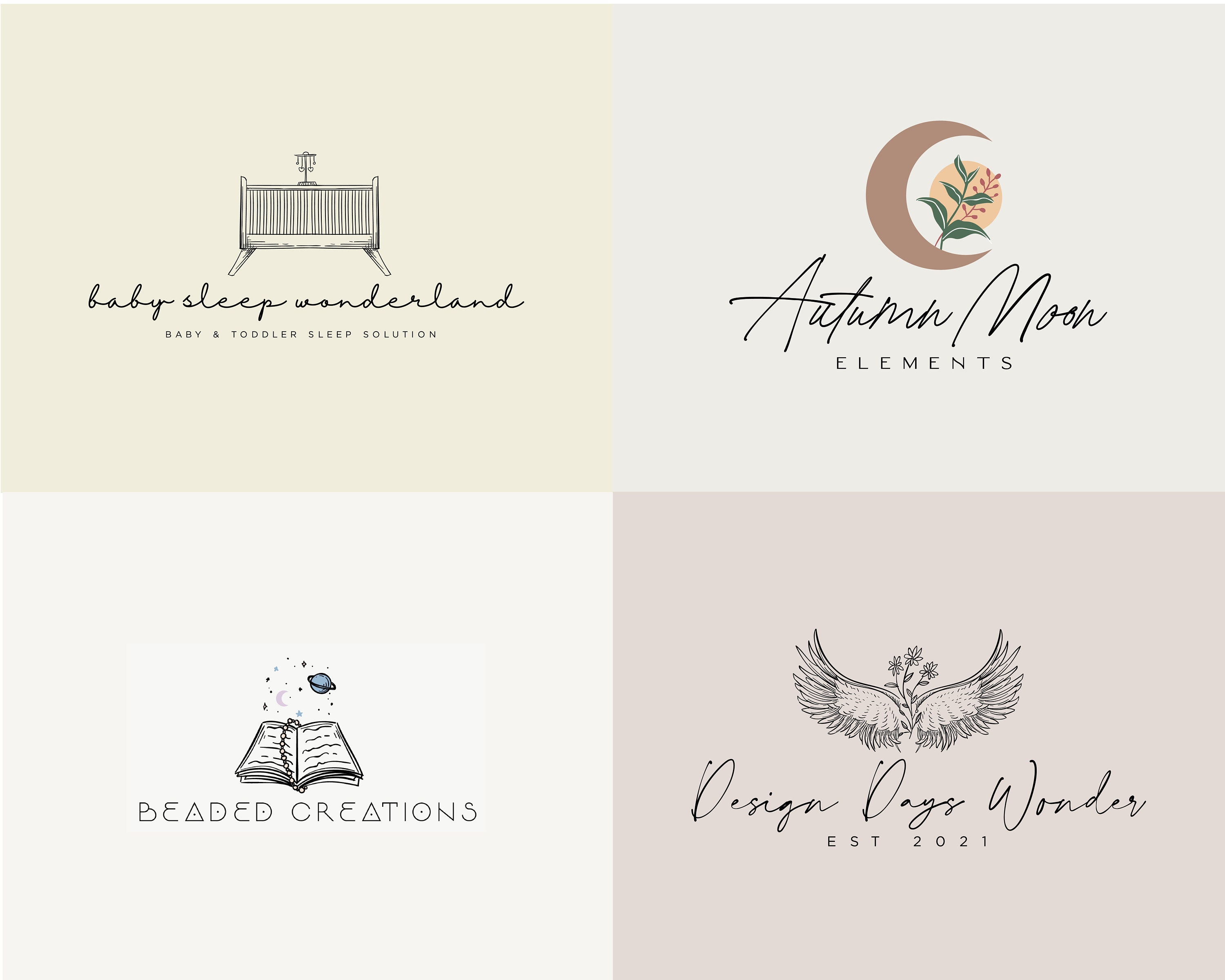 Custom Hand Drawing Logo Design Botanical Logo Floral Logo | Etsy